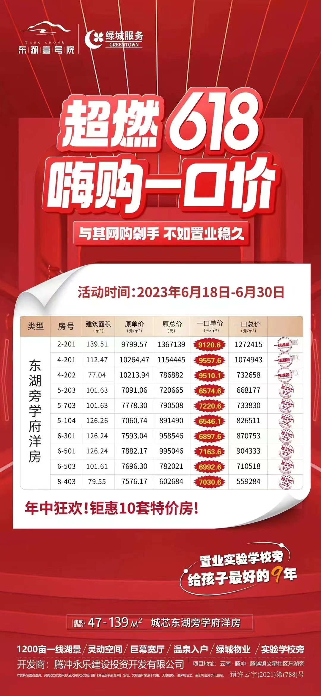 腾冲东湖壹号院|618提前抢-保山楼盘网